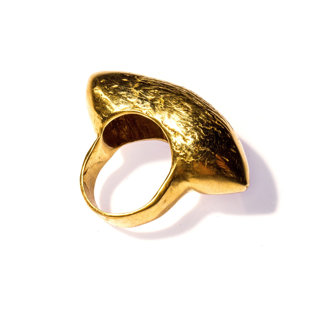 BRASS SILK COCOON HOLLOW FORM RING – K/LLER COLLECTION
